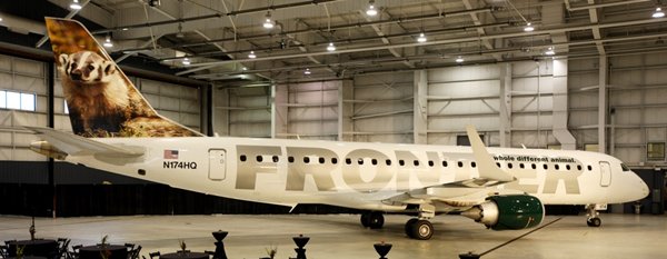 Frontier Airlines apresenta seu novo Embraer 190 com tradicional leme ...