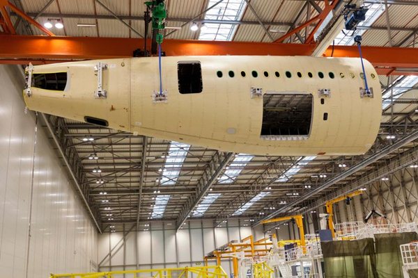 Montada a primeira fuselagem posterior do A350 XWB – Cavok Brasil