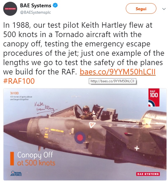 IMAGENS: Piloto de testes da BAe, pilota Tornado sem canopy – Cavok Brasil