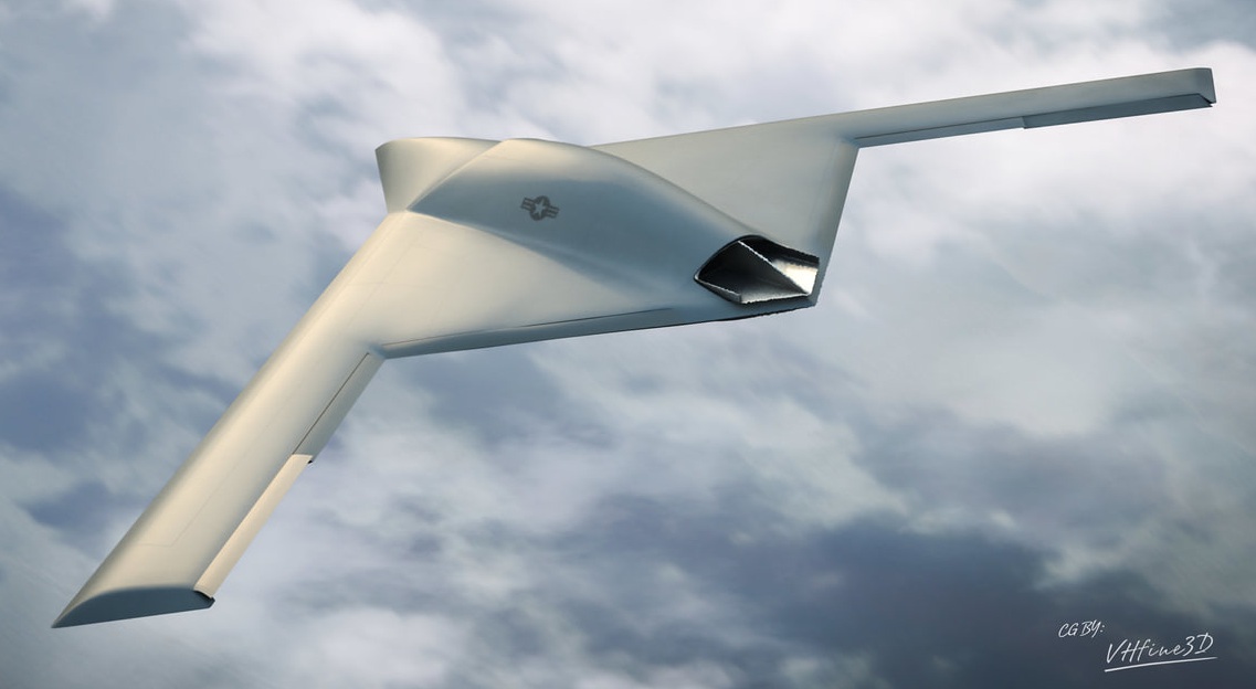 USAF vem testando um novo drone secreto do tamanho e formato de um B-2 ...