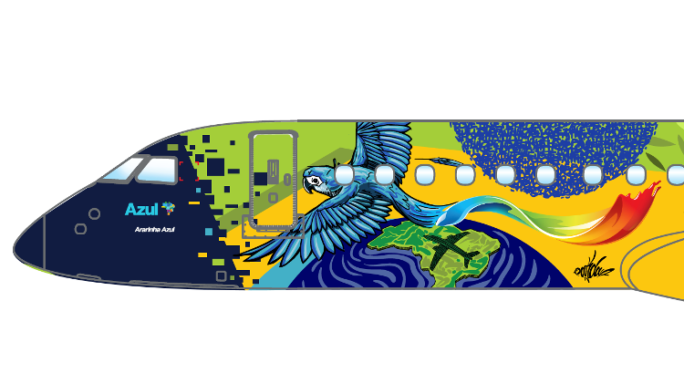 IMAGENS: Terceira aeronave E195-E2 da Azul terá pintura especial e será ...