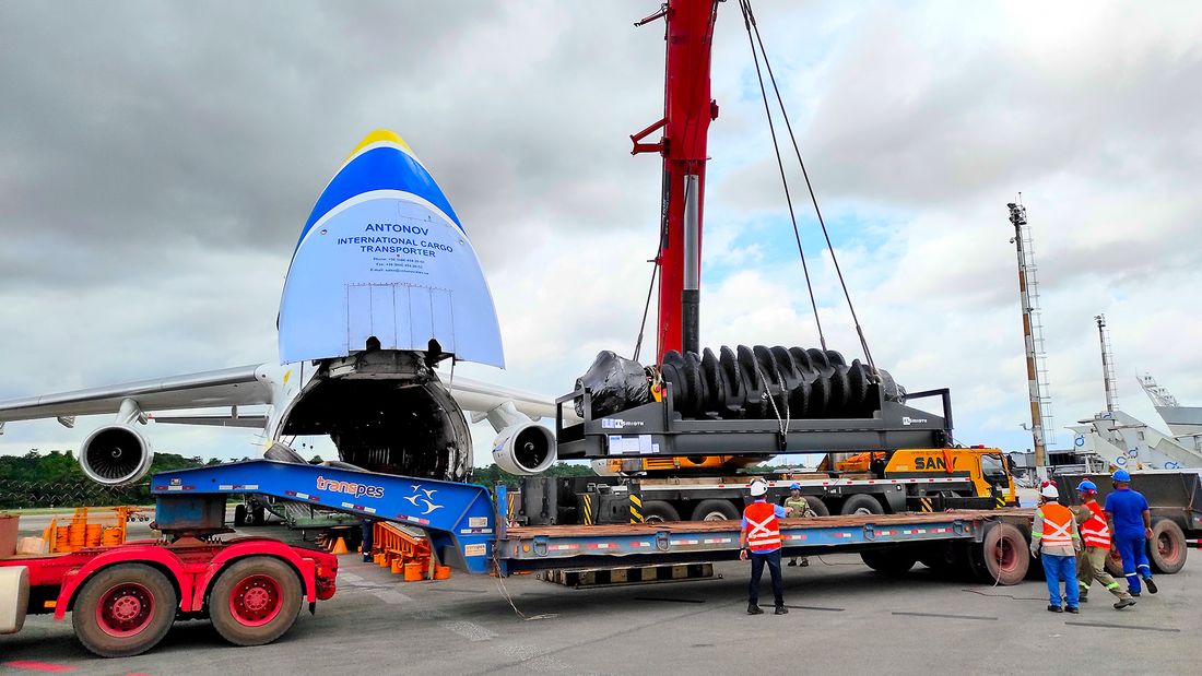 Antonov Airlines usa três An-124s para transportar 370 toneladas de ...