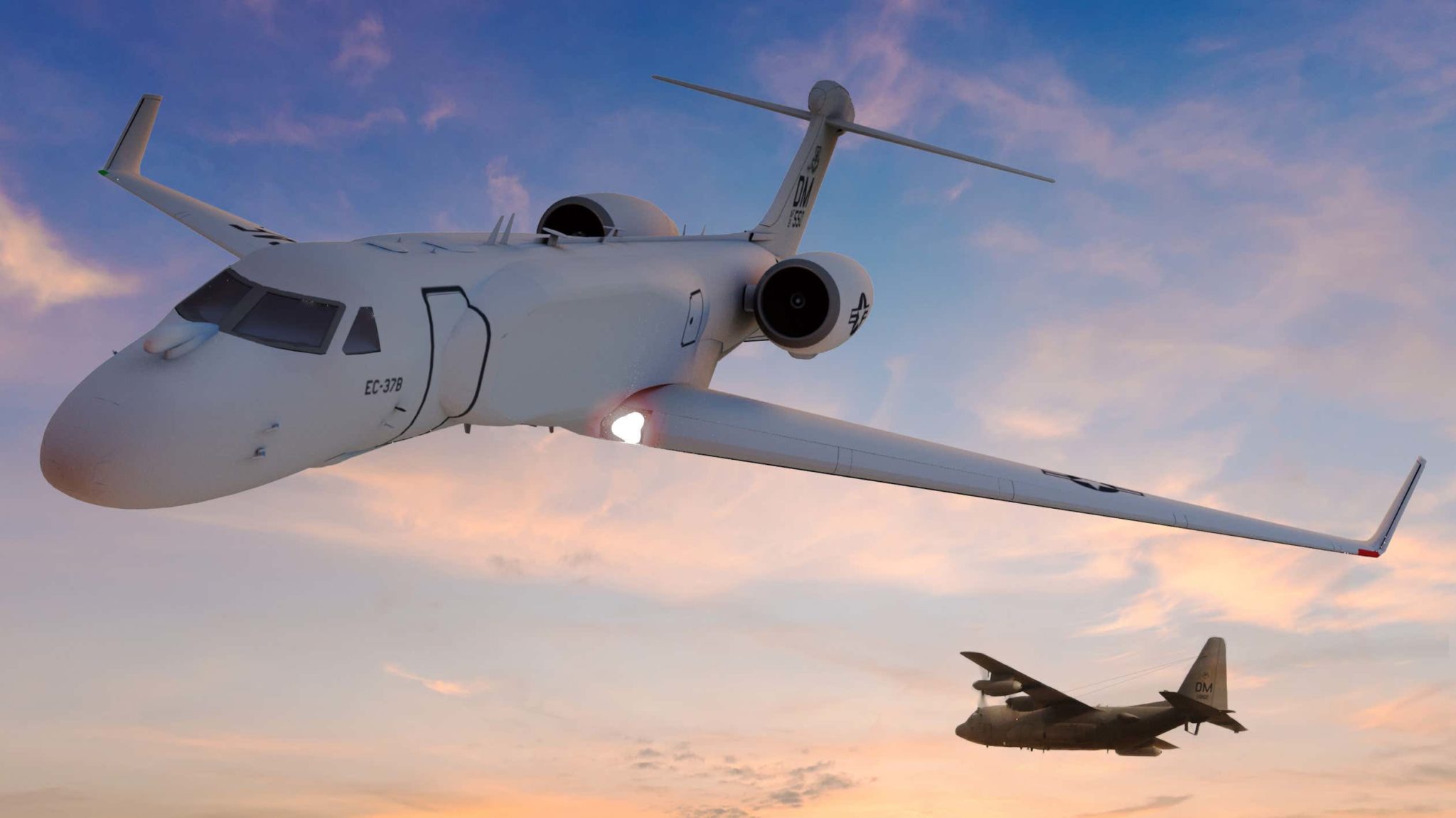 Novo avião de guerra eletrônico Compass Call da Força Aérea dos EUA voa ...