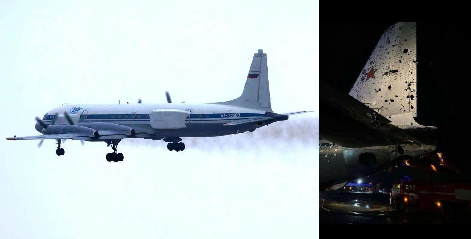 Surge a imagem do Ilyushin Il-22M russo atingido pela defesa aérea ...