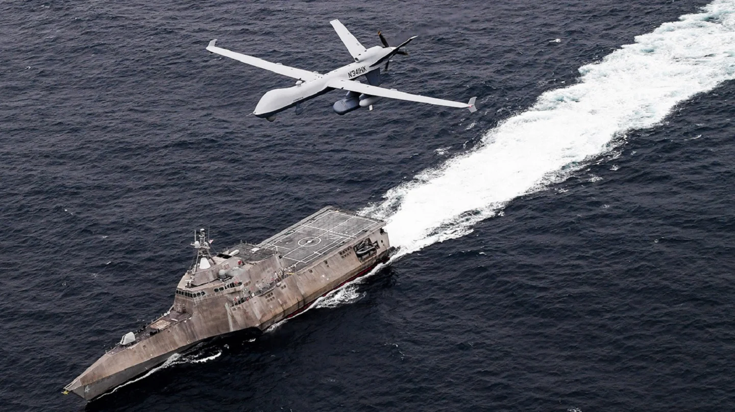 Radar SeaVue montado em drone MQ-9B SeaGuardian guia mísseis antinavio ...