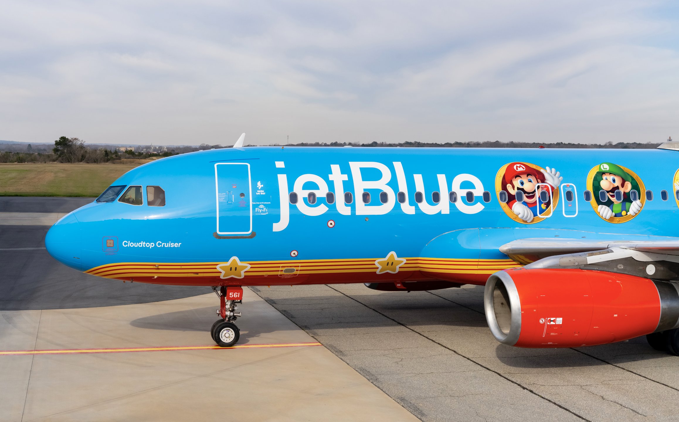 IMAGENS: JetBlue apresenta seu Airbus A320 com pintura do Super Mario ...