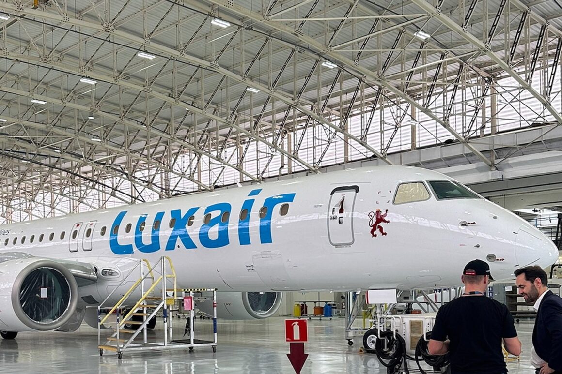 Luxair revela seu primeiro Embraer E195-E2 com nova pintura – Cavok Brasil