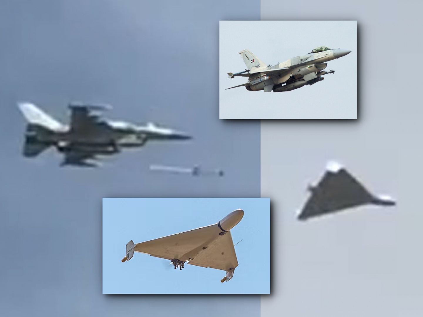 Vídeo mostra caça F-16E dos Emirados perseguindo drone iraniano Shahed ...
